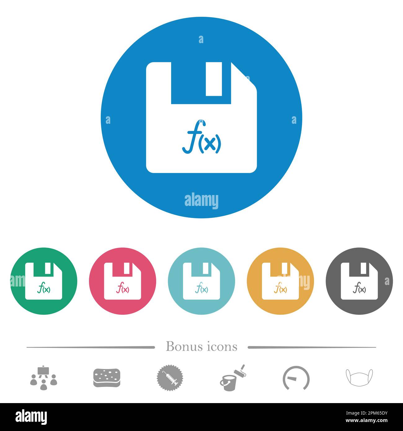 File functions flat white icons on round color backgrounds. 6 bonus ...