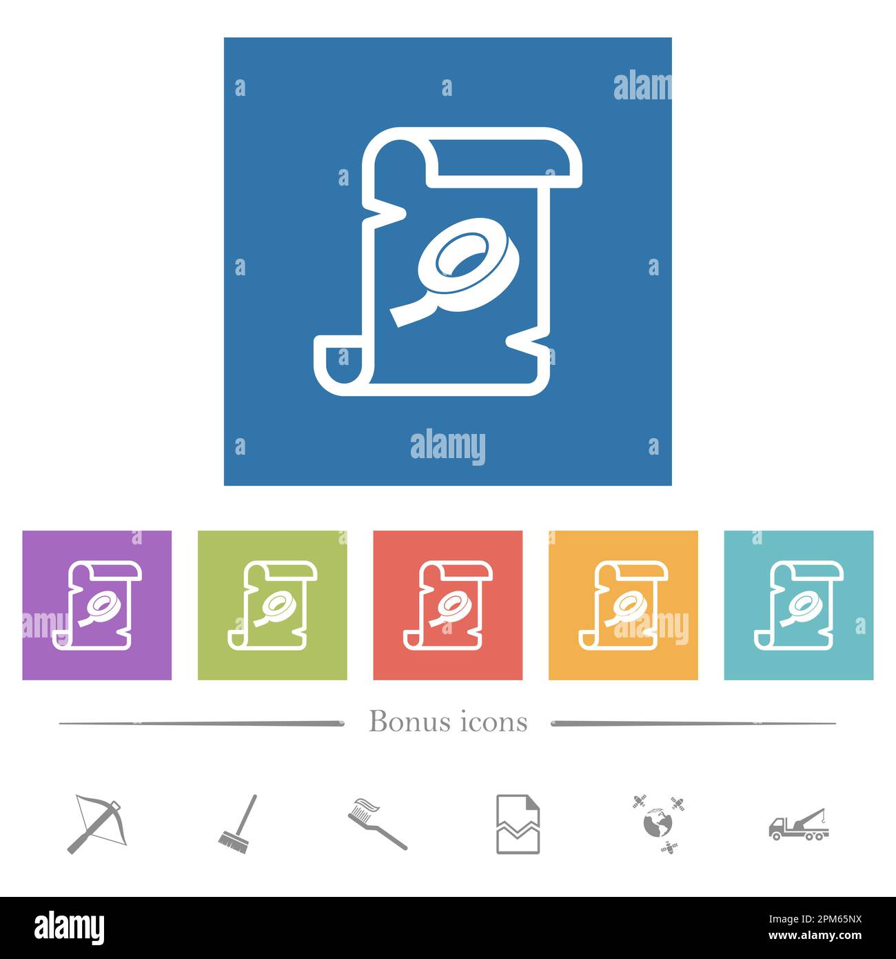 Script patch flat white icons in square backgrounds. 6 bonus icons ...