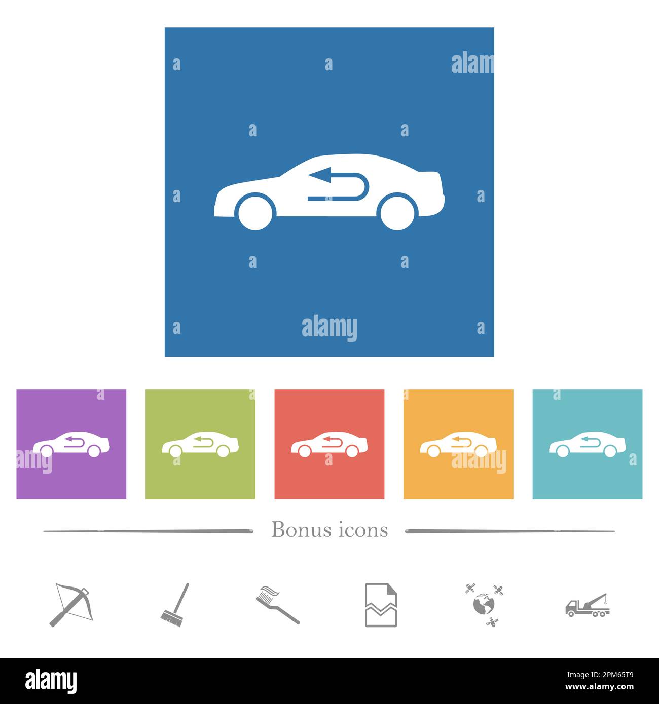 Car airflow adjustment internal flat white icons in square backgrounds ...