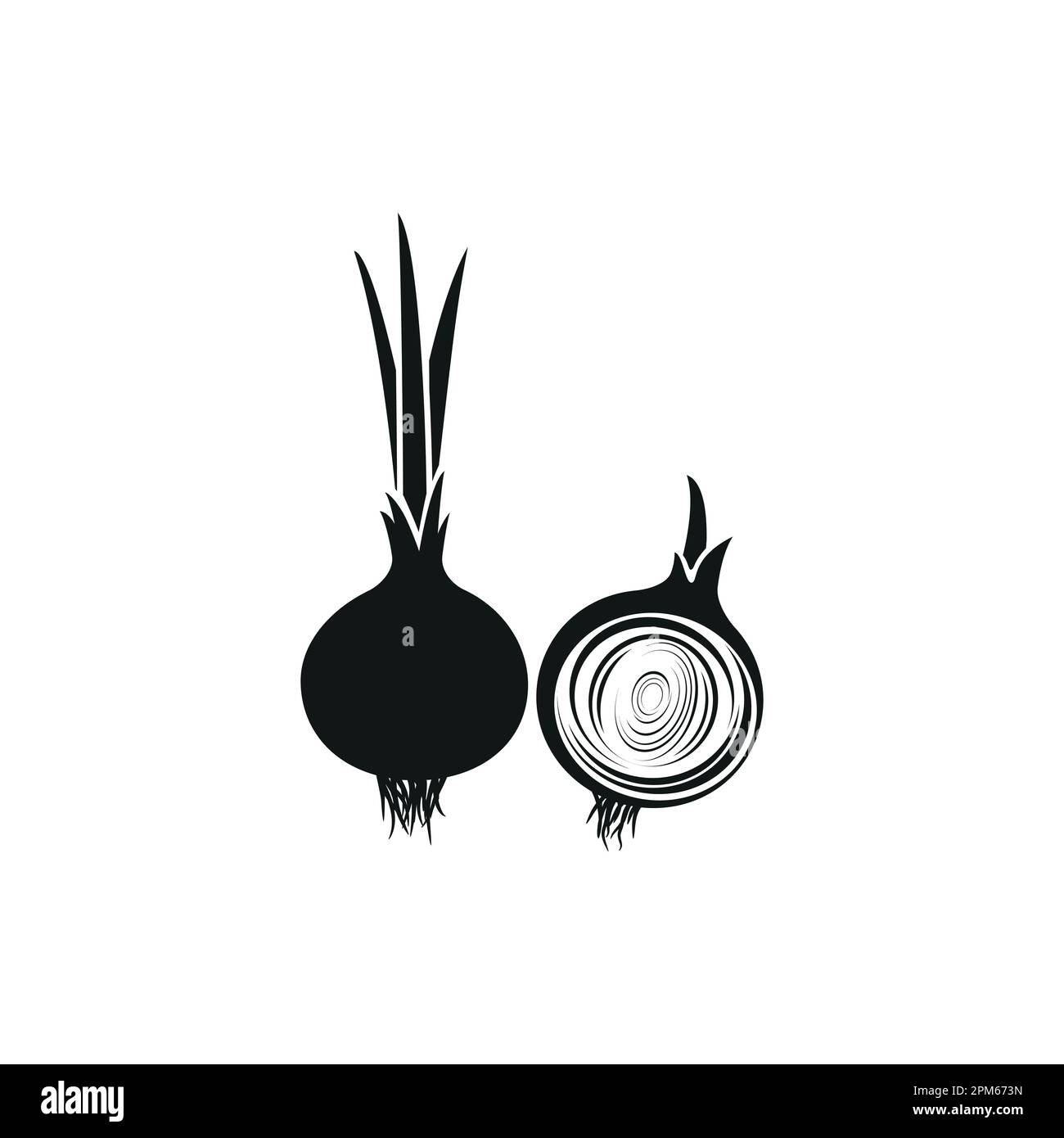 Simple black Onion vector illustration isolated on white background ...