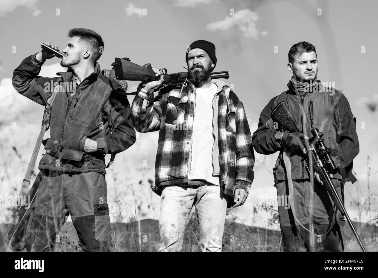 Hunter with shotgun gun on hunt. Hunting in America. Hunting without ...