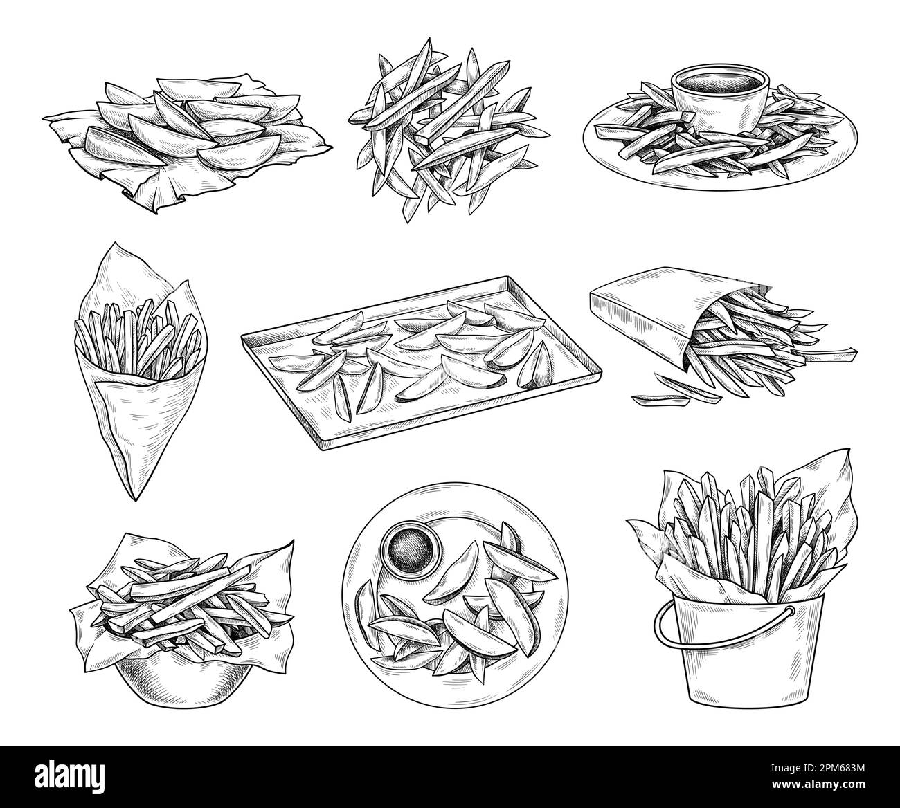 Set of hand drawn potato sketches Stock Vector Image & Art - Alamy