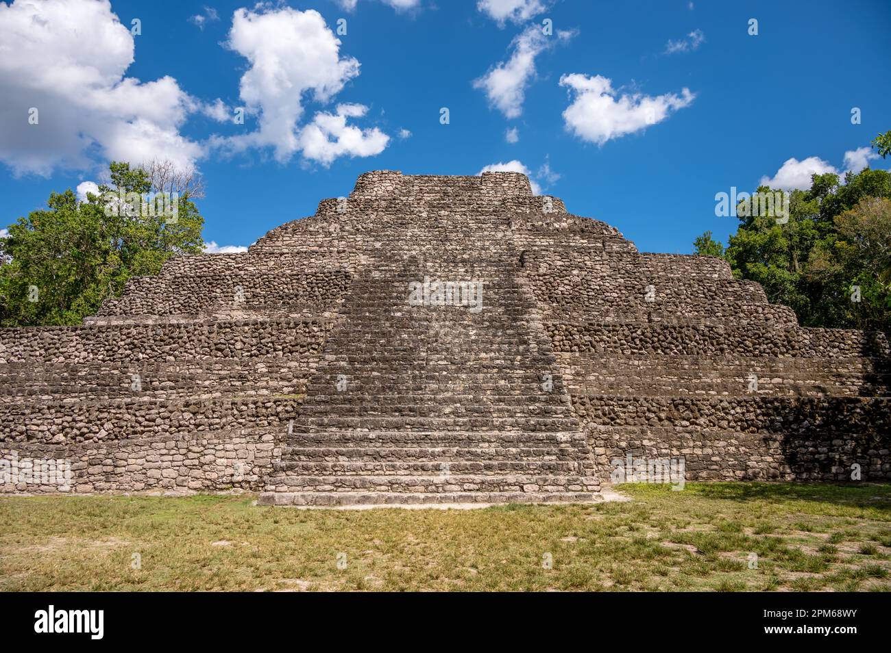 Ancient mayan ruins of Chacchoben in the jungle near the cruise ...