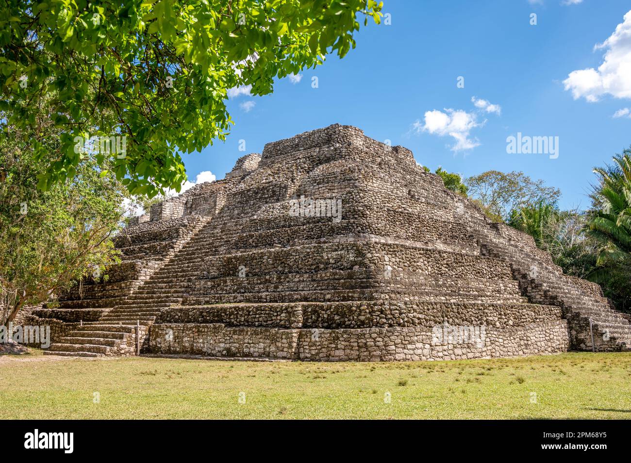 Ancient mayan ruins of Chacchoben in the jungle near the cruise ...