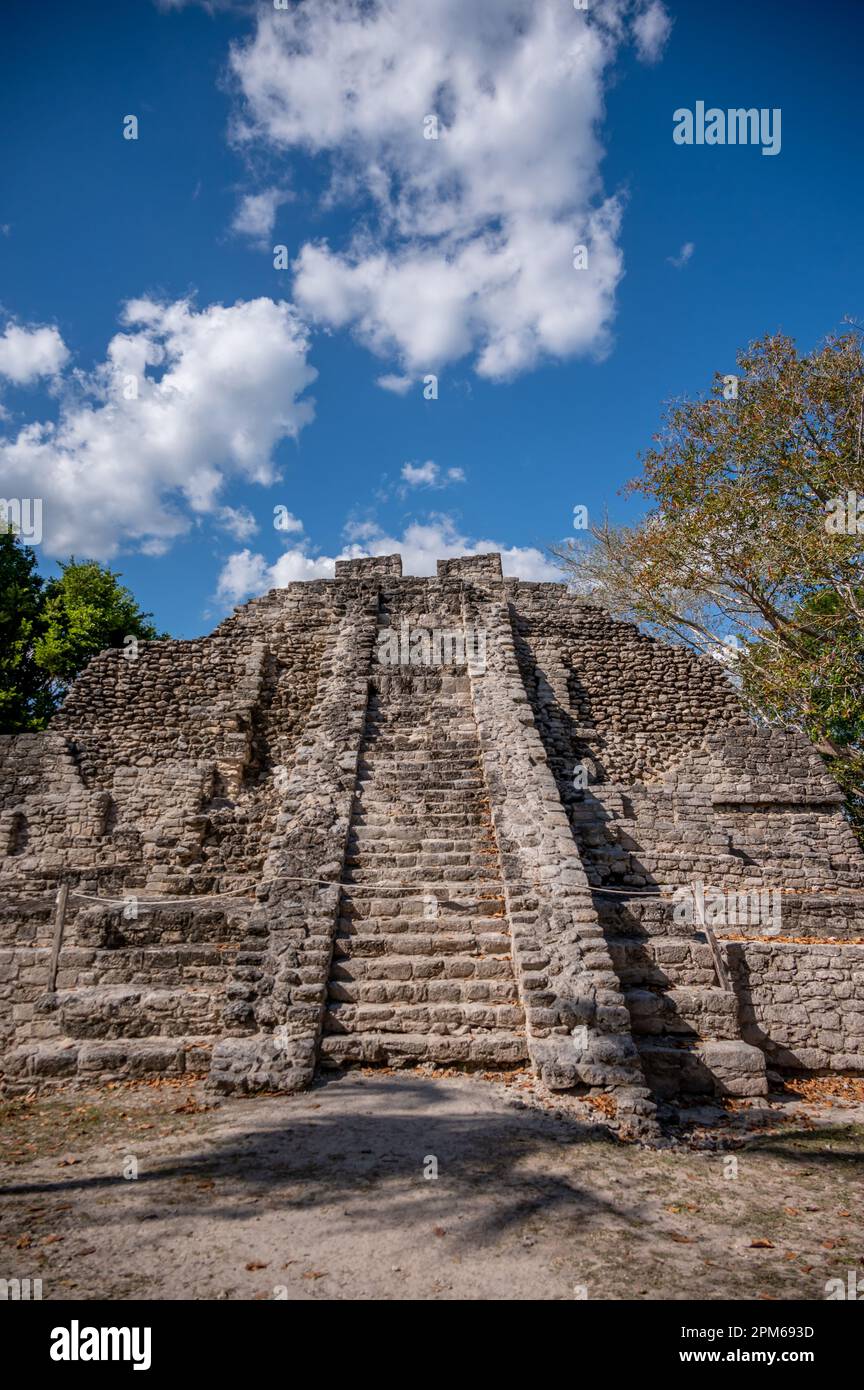 Ancient mayan ruins of Chacchoben in the jungle near the cruise ...