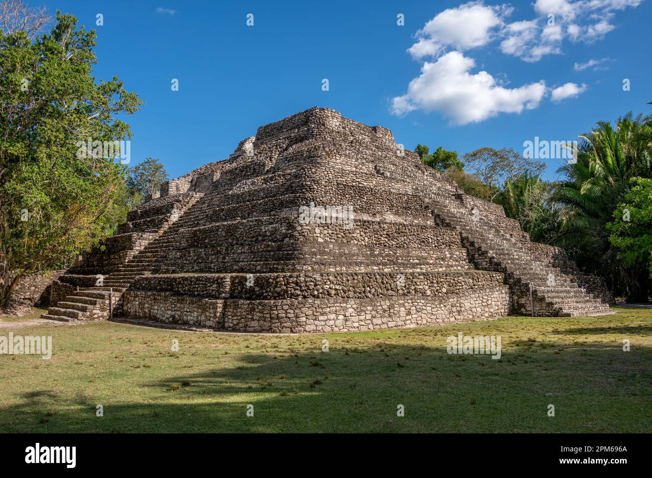 Ancient mayan ruins of Chacchoben in the jungle near the cruise ...