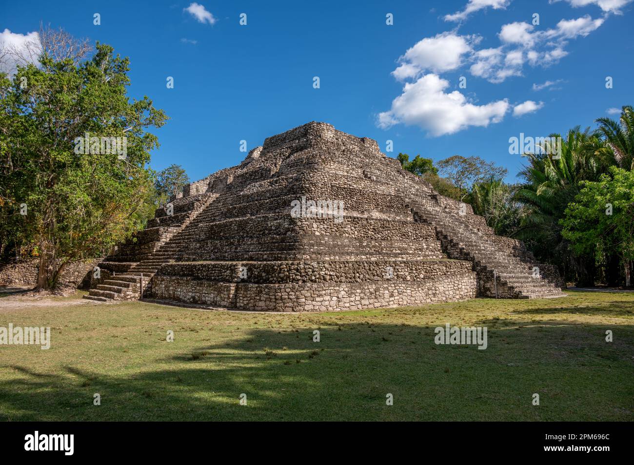 Ancient mayan ruins of Chacchoben in the jungle near the cruise ...