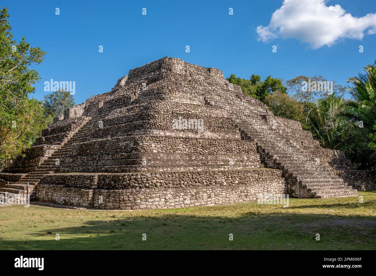 Ancient mayan ruins of Chacchoben in the jungle near the cruise ...