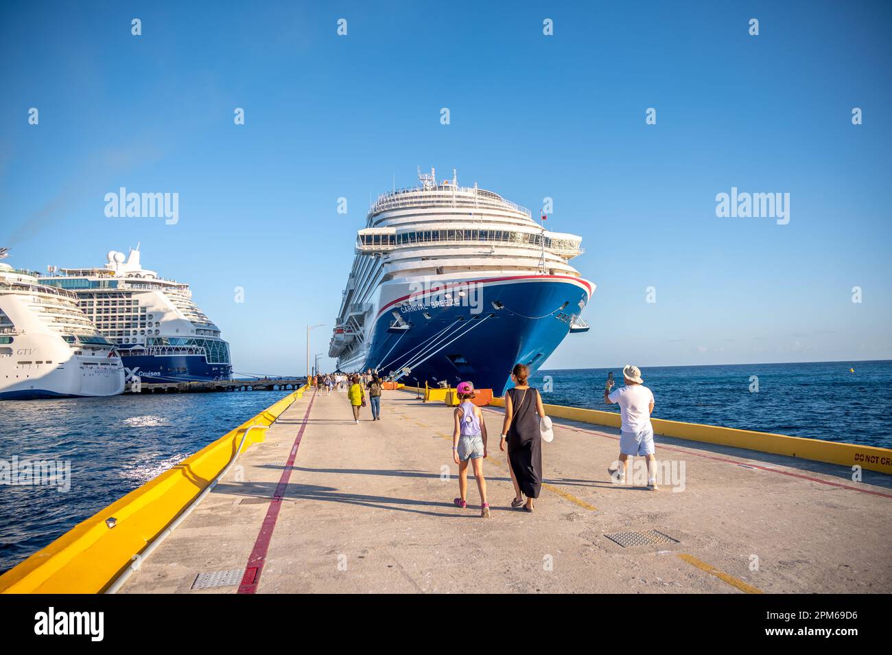 Costa Maya, Mexico - March 3, 2023: Cruise ships docked at the cruise ...