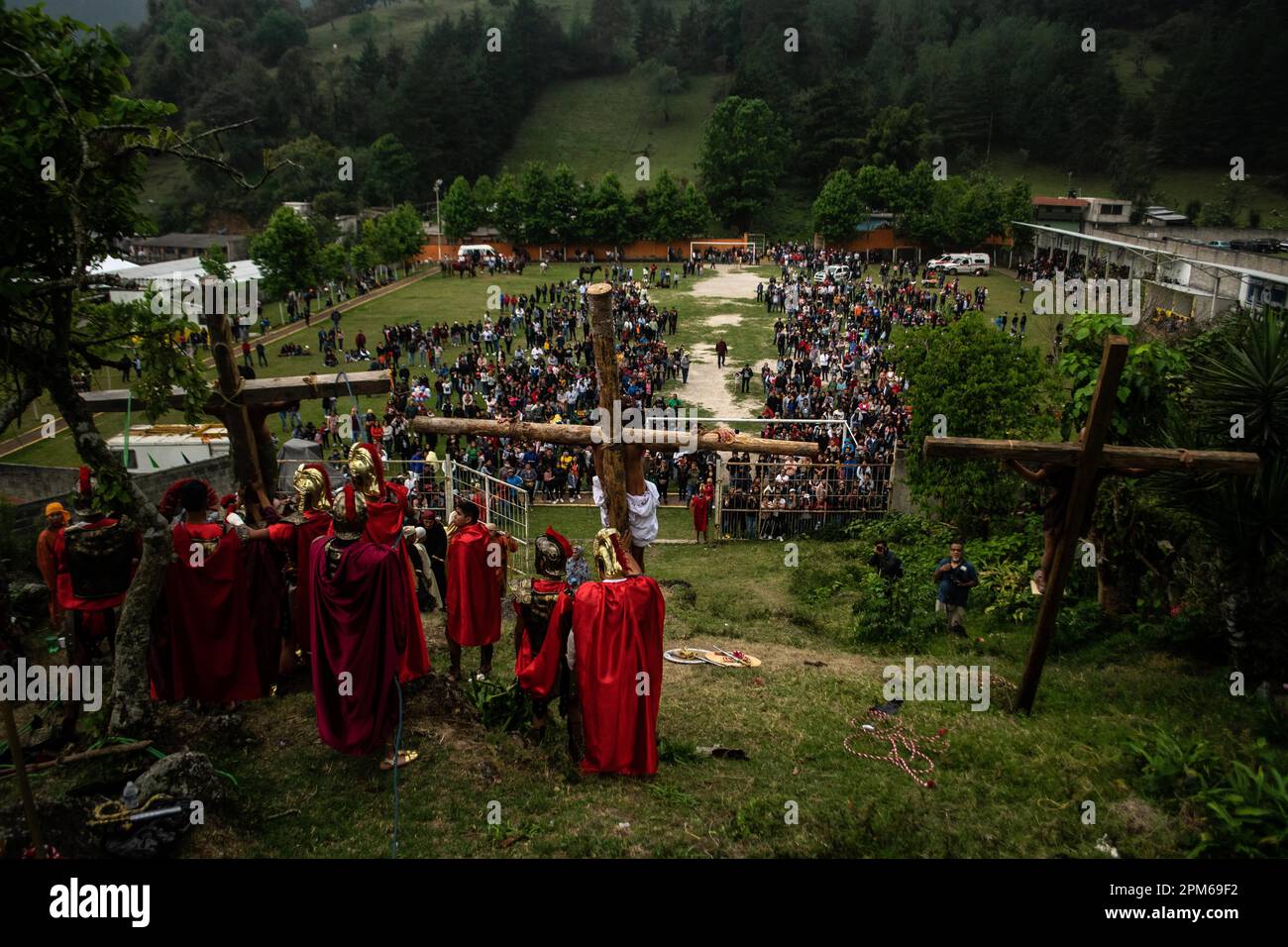 Ixhuacan, Veracruz, Mexico. 7th Apr, 2023. Catholic devotees dressed as ...