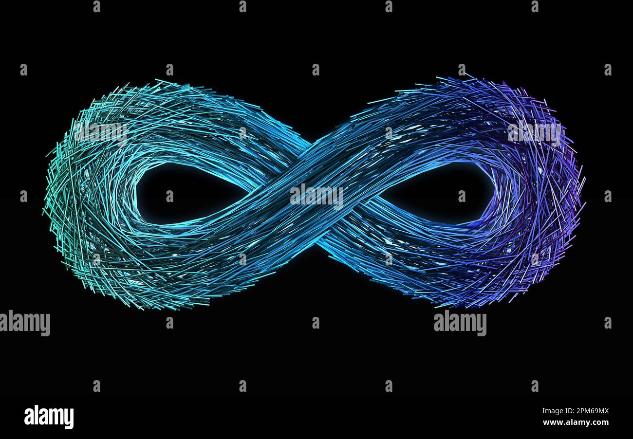 Detailed and colorful infinite or endless loop - 3d Illustration Stock ...