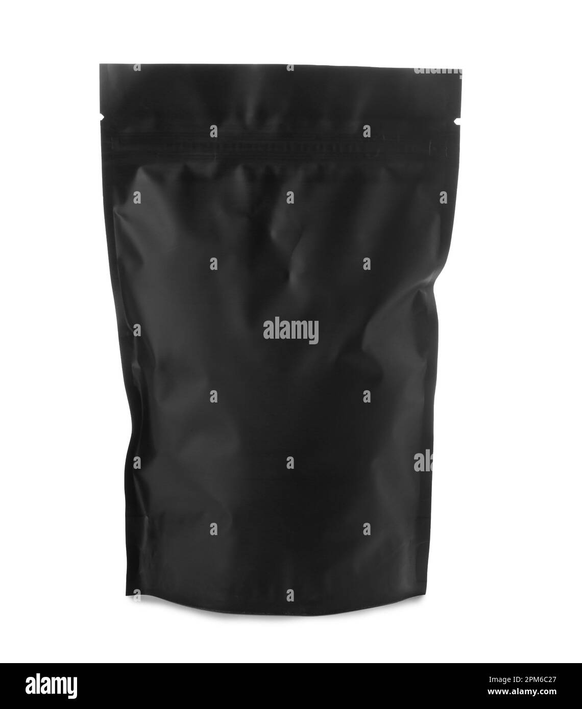 Black resealable foil package isolated on white Stock Photo - Alamy