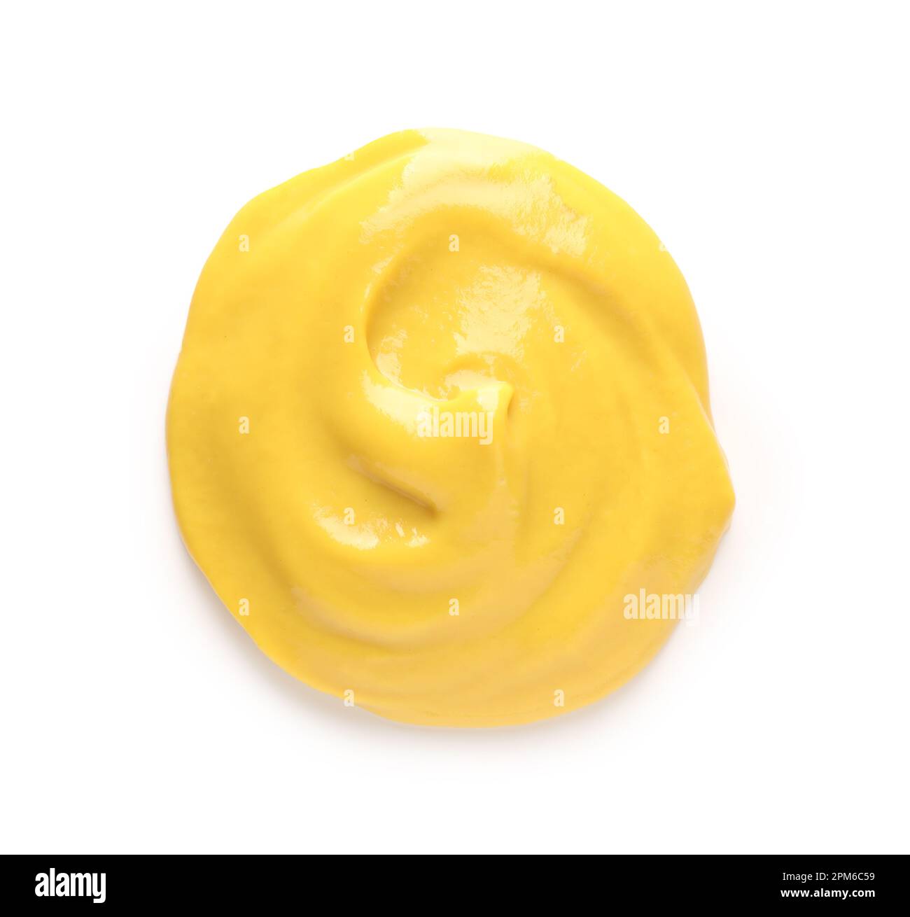 Delicious mustard isolated on white, top view. Spicy sauce Stock Photo ...