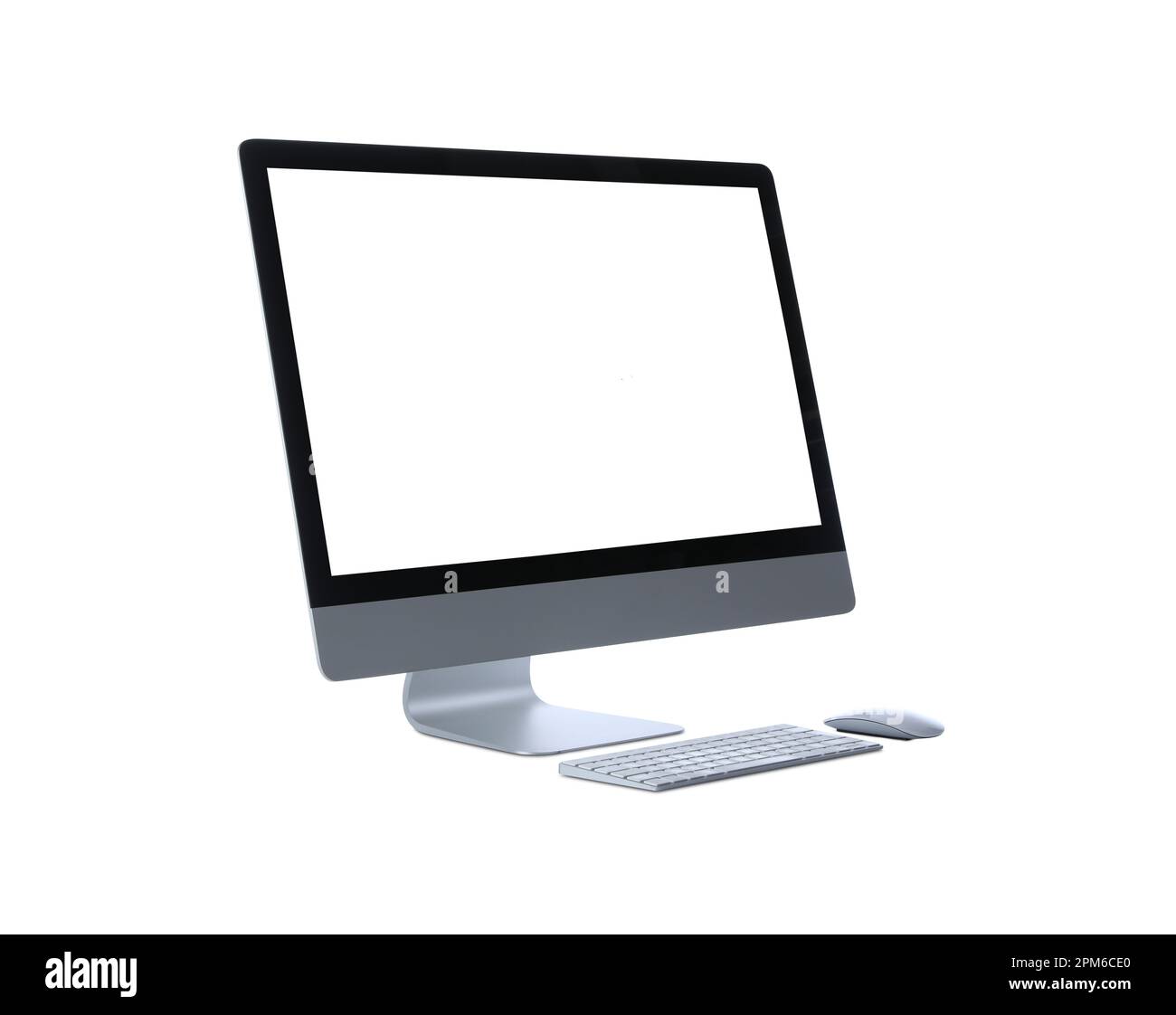 Modern computer monitor with blank screen isolated on white Stock Photo ...