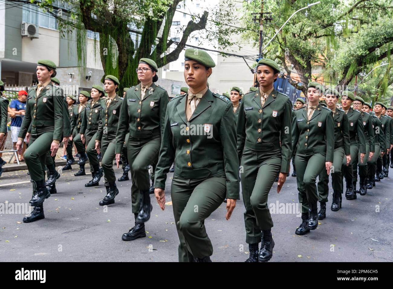Salvador, Bahia, Brazil - Setembro 07, 2022: Female army soldiers are ...