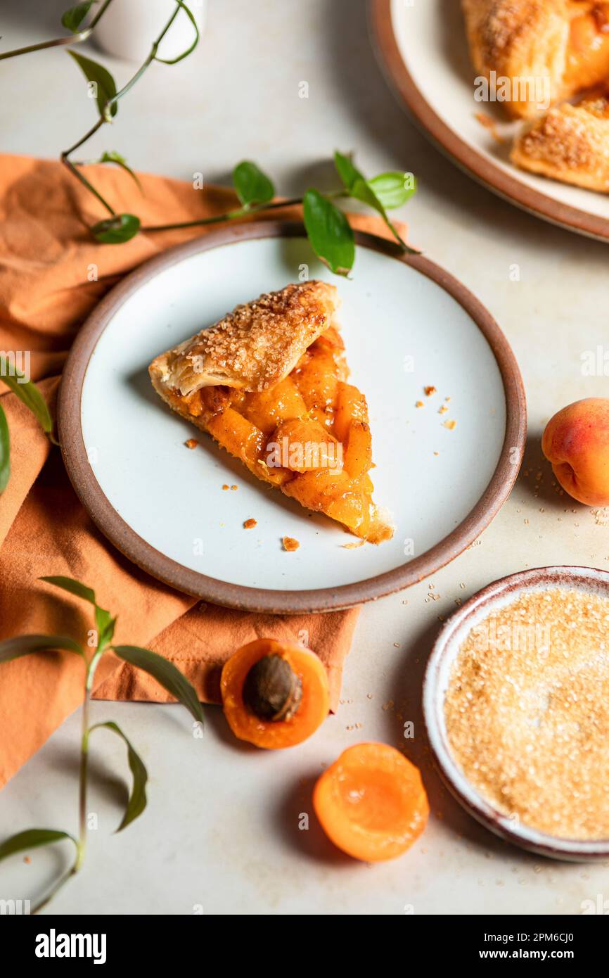 A French Apricot Galette dessert Stock Photo - Alamy
