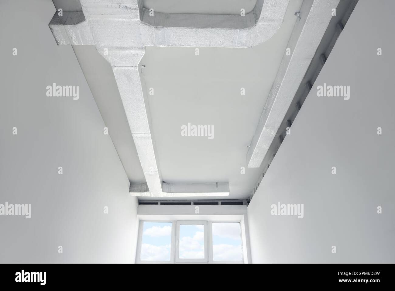 Ceiling with ventilation system indoors, bottom view Stock Photo - Alamy
