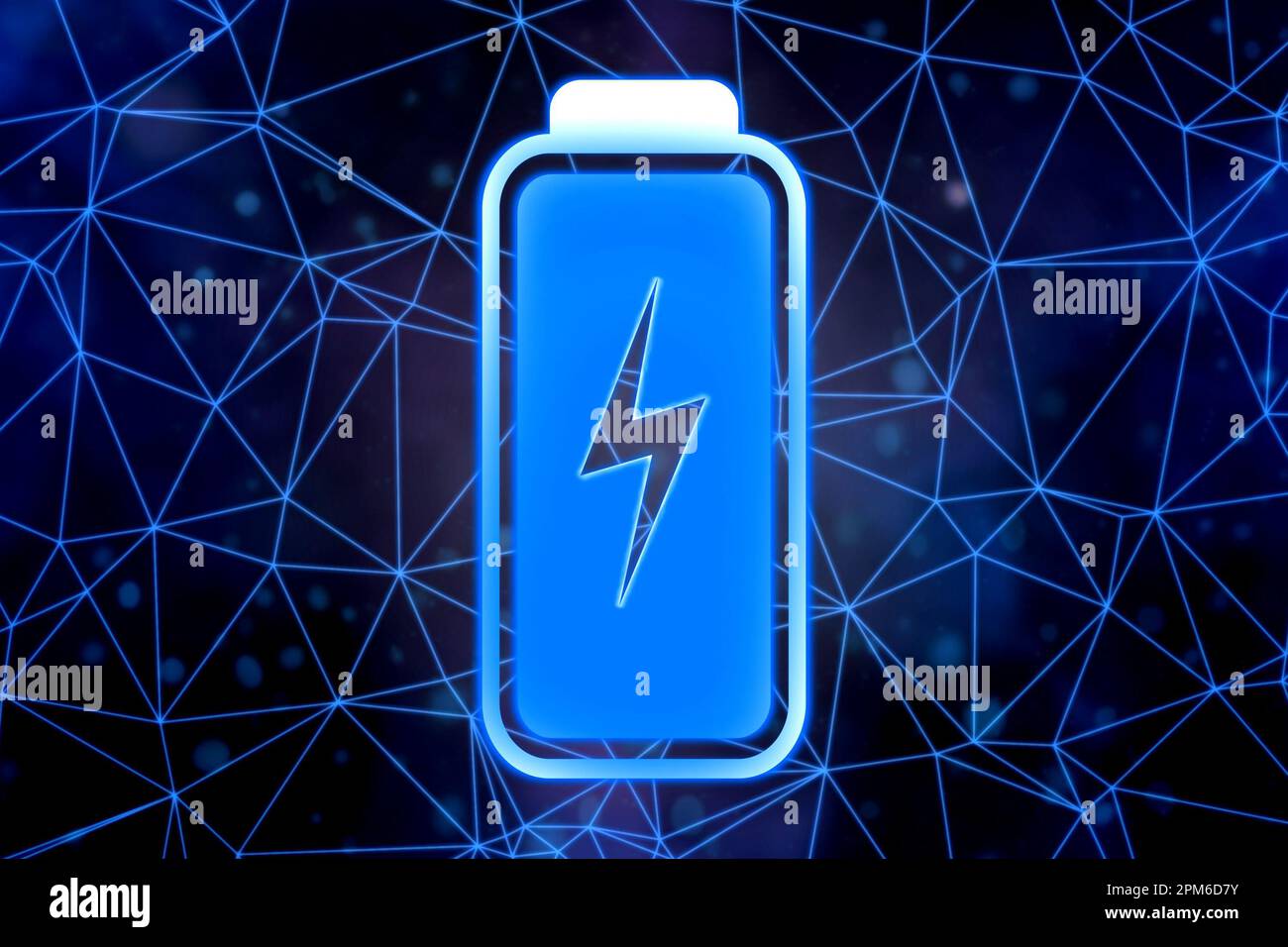 Fully charged battery on dark background. Illustration Stock Photo - Alamy
