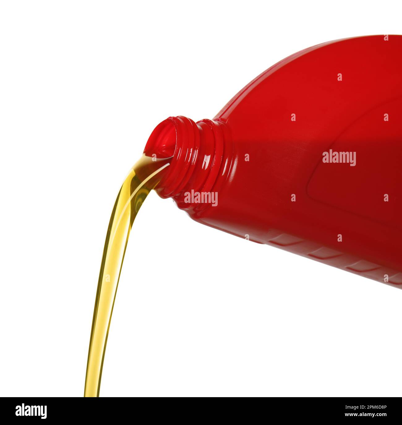 Pouring motor oil from red container isolated on white Stock Photo - Alamy