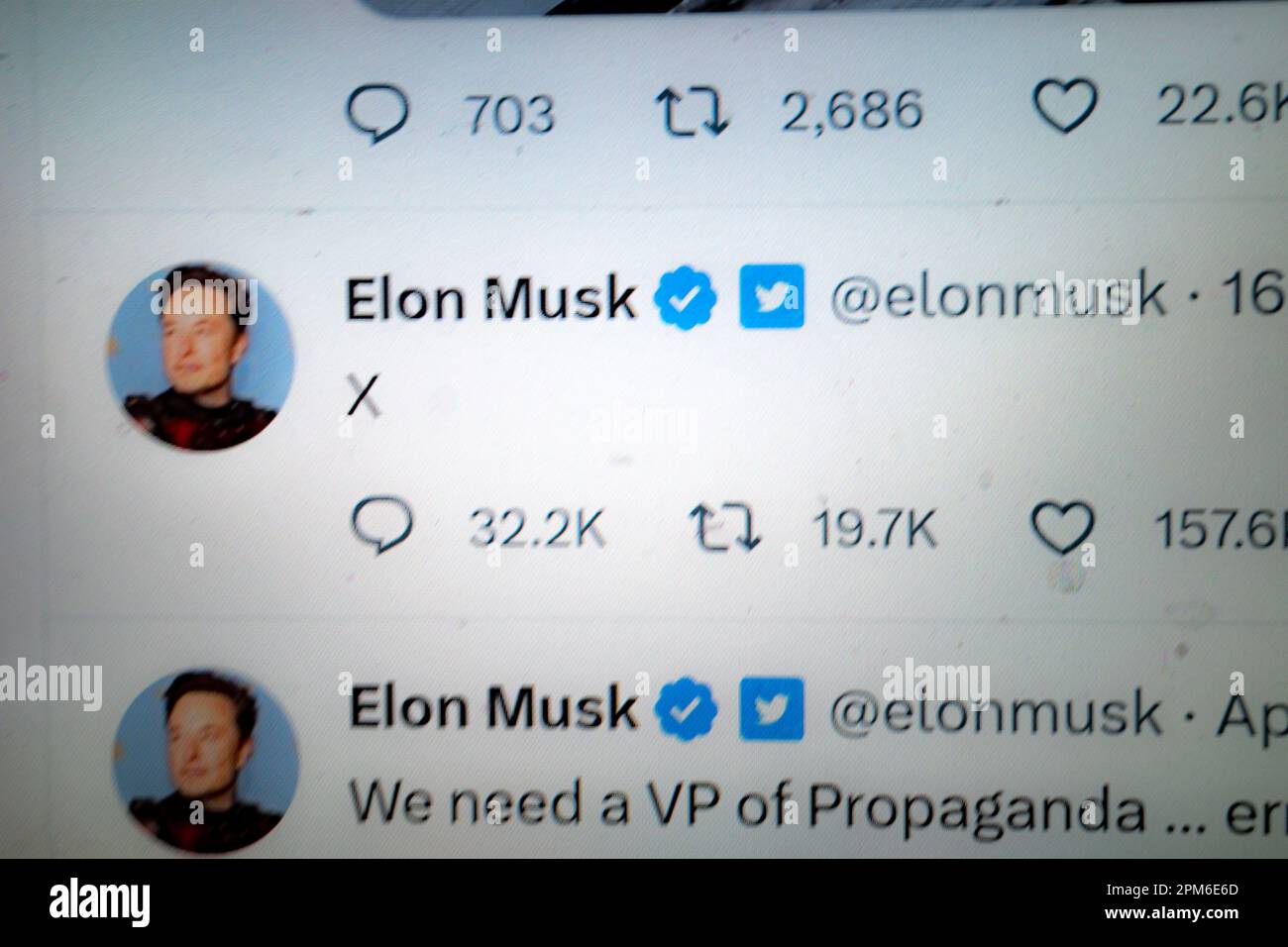 Los Angeles, California, USA. 12th Apr, 2023. Twitter Inc. was merged ...