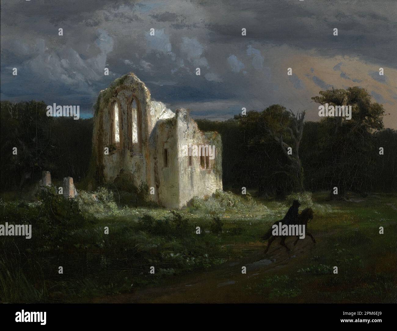 Moonlit Landscape, 1849 painted by the 19th Century Swiss symbolist ...