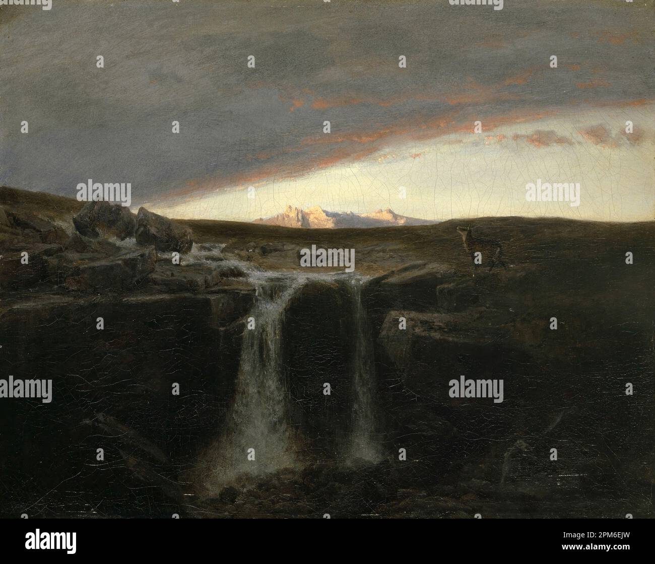 Mountain Landscape with Waterfall (1849) painted by the 19th Century ...