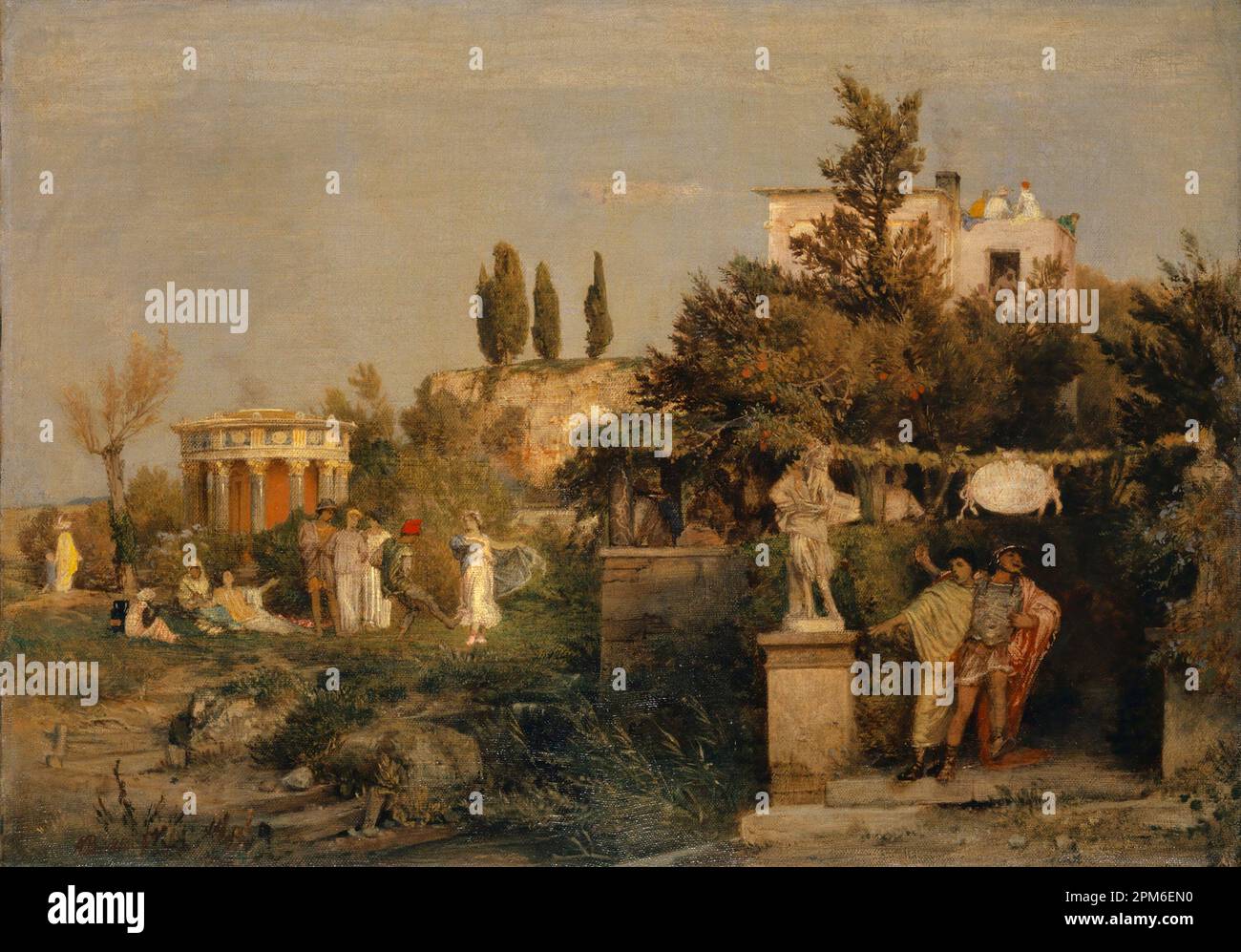 Ancient Roman Tavern (1866) painted by the 19th Century Swiss symbolist ...