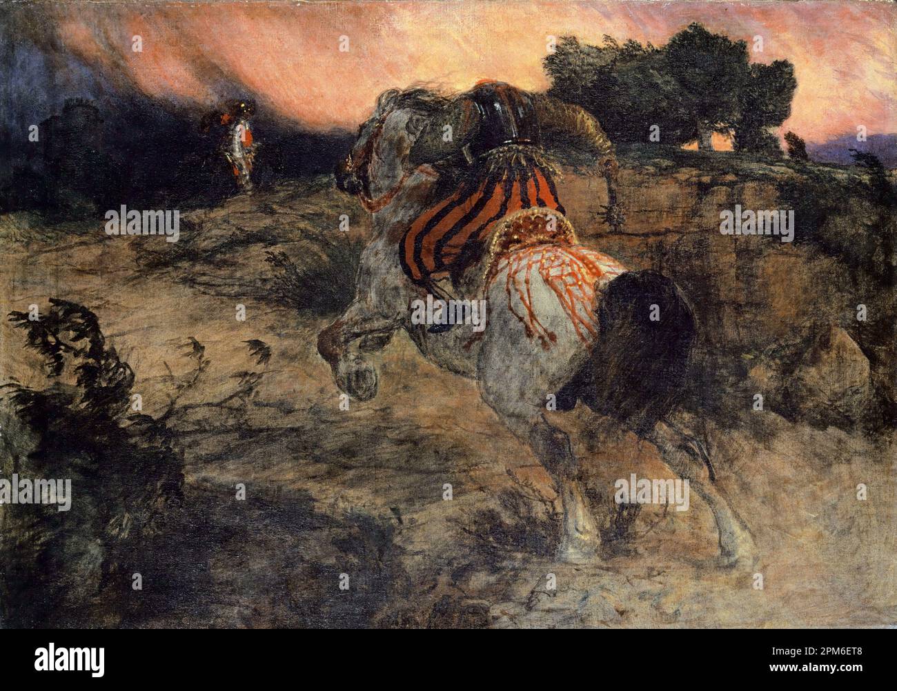 Astolfo Riding Away with the Head of Orill (1873) painted by the 19th ...