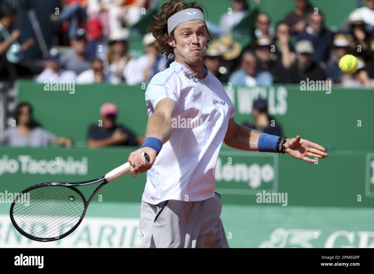 Andrey Rublev of Russia during day 3 of the Rolex Monte-Carlo Masters ...