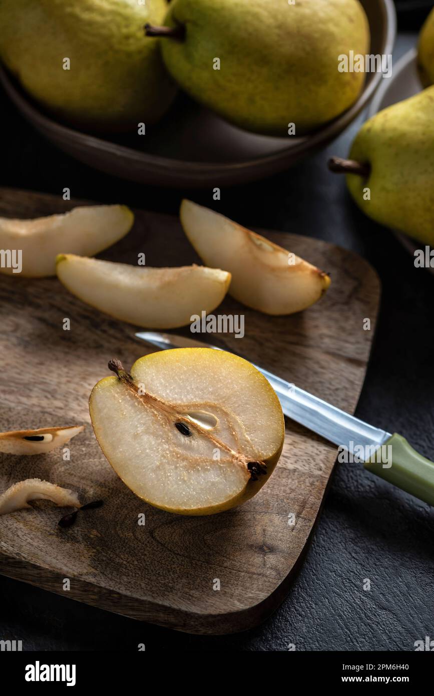 Pear cut in half hi-res stock photography and images - Alamy
