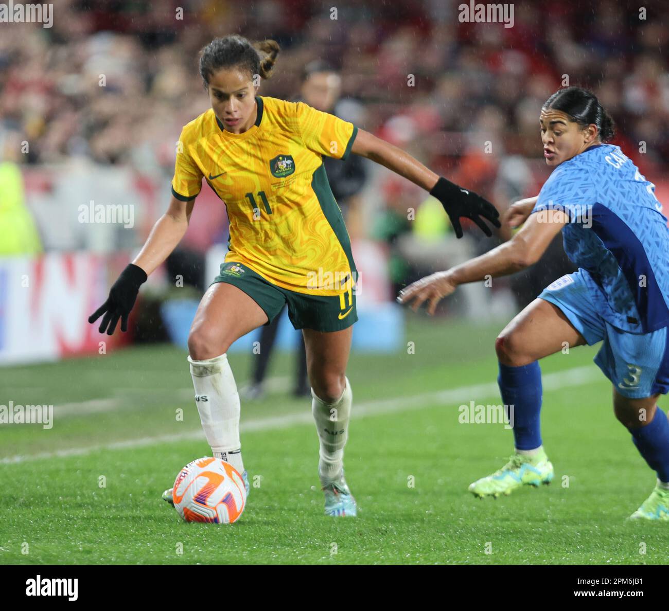 L-R Mary Fowler of Australia Women and Jessica Carter (Chelsea)of ...
