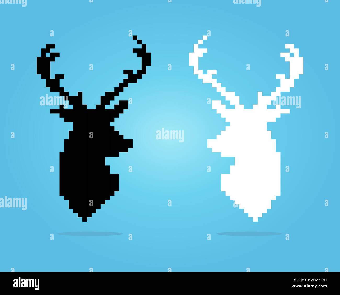 8 bit pixel deer. Animal for asset games and Cross Stitch patterns in vector illustrations Stock ...