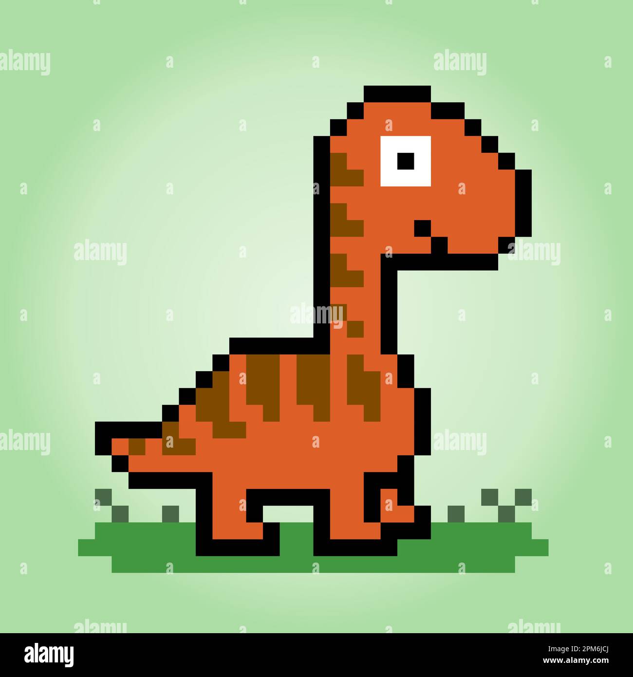 8 bit dinosaur pixels. Animals in vector illustrations for Cross Stitch ...