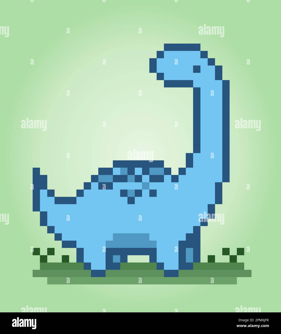 8 bit dinosaur pixels. Animals in vector illustrations for Cross Stitch ...