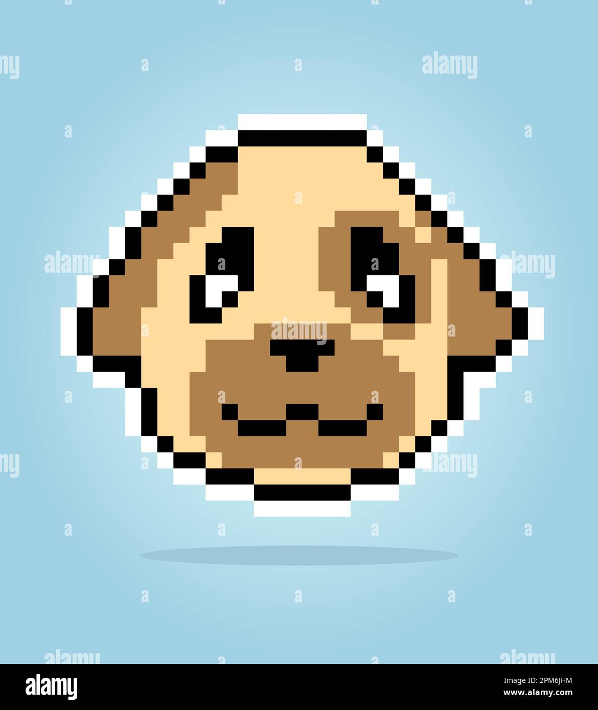 8 bit pixel of dog. Animal head for asset games in vector illustrations. Cross Stitch pattern ...
