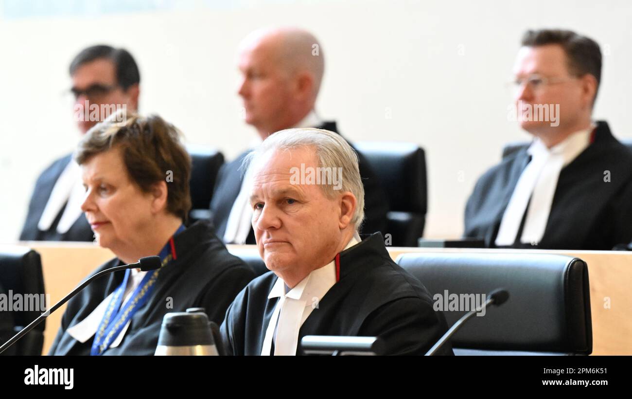 Justice David Boddice (centre) is seen at the Brisbane Supreme Court ...