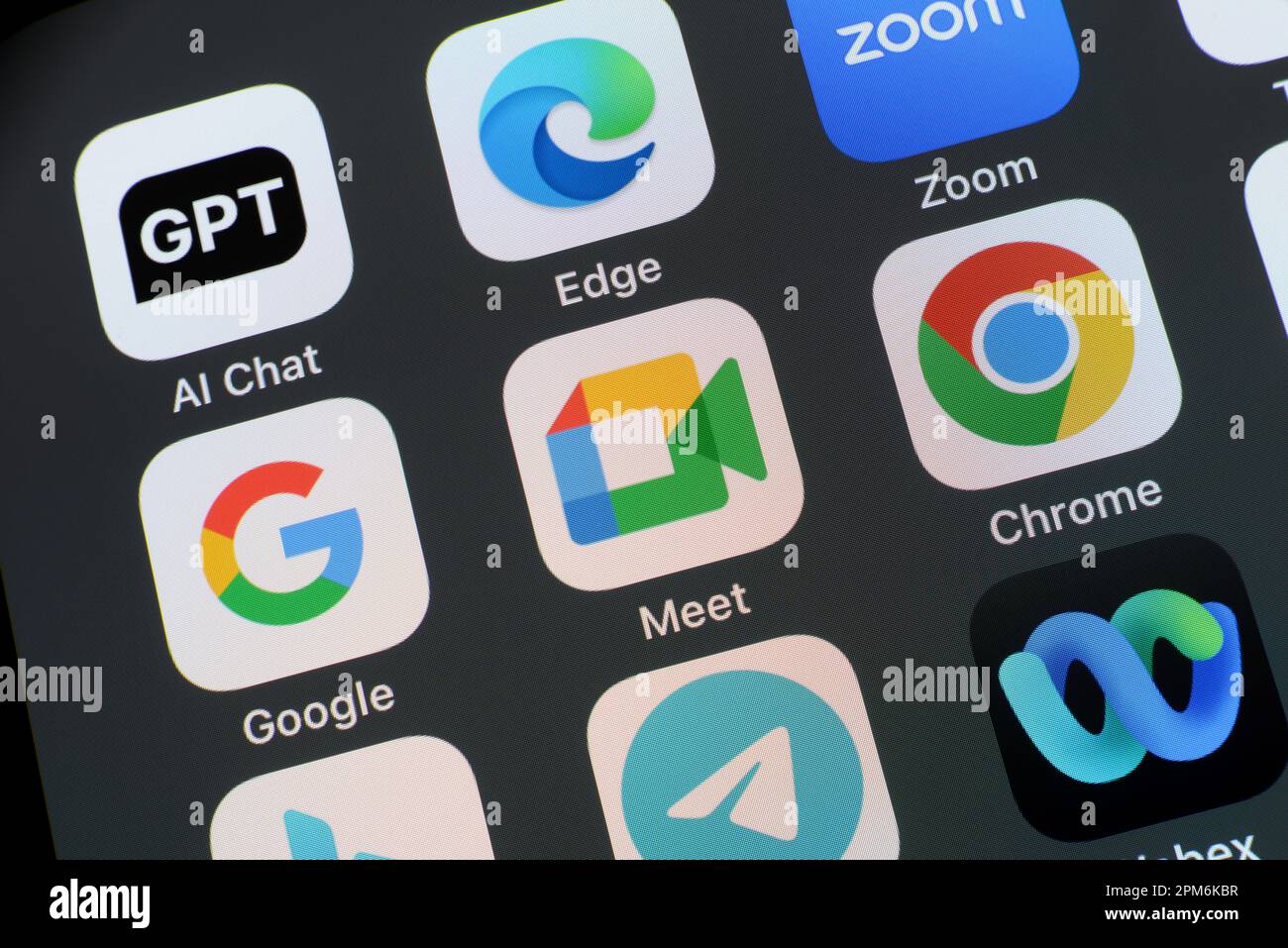 App tiles on screen Stock Photo - Alamy