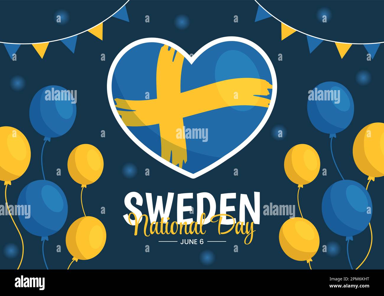 Sweden National Day Vector Illustration on 6 June Celebration with ...