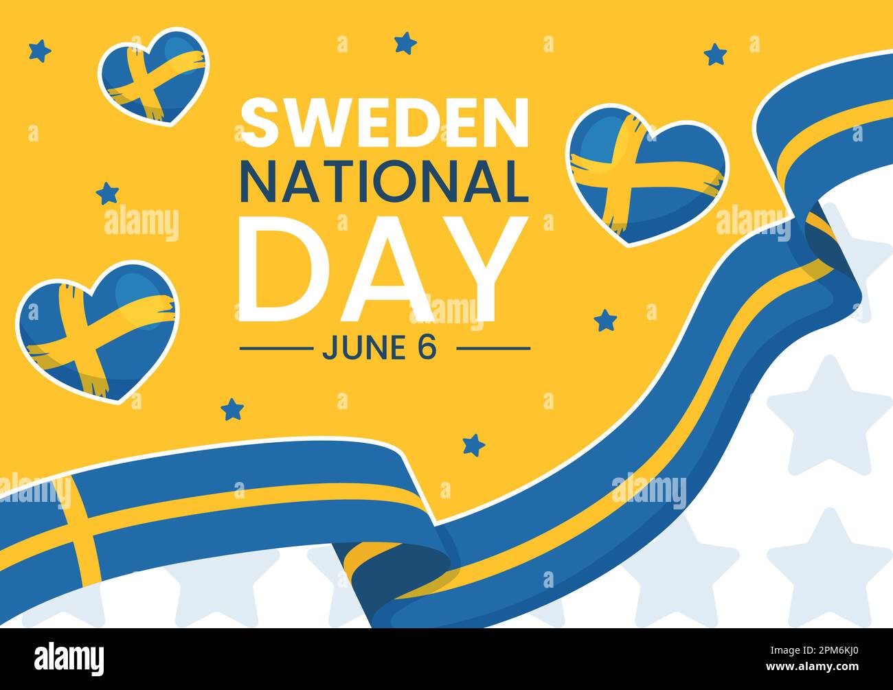 Sweden National Day Vector Illustration on 6 June Celebration with ...