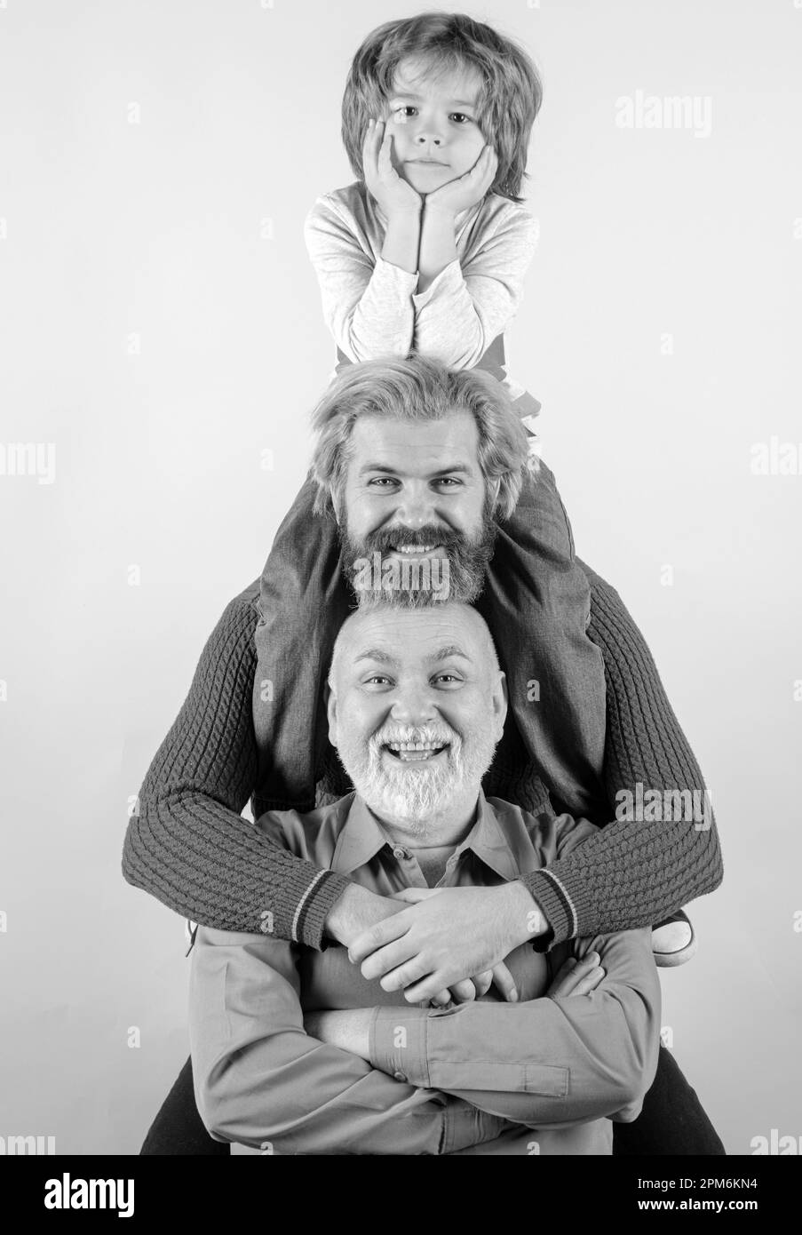 Old and Young. Family generation and relations concept. Bearded ...