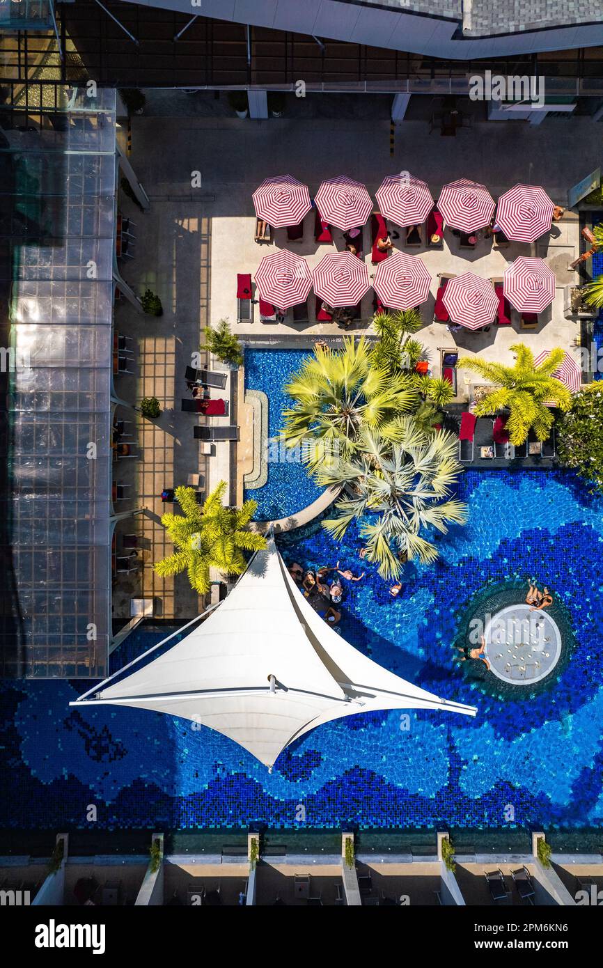 Aerial view of Patong city center and resort view, in Phuket, Thailand ...