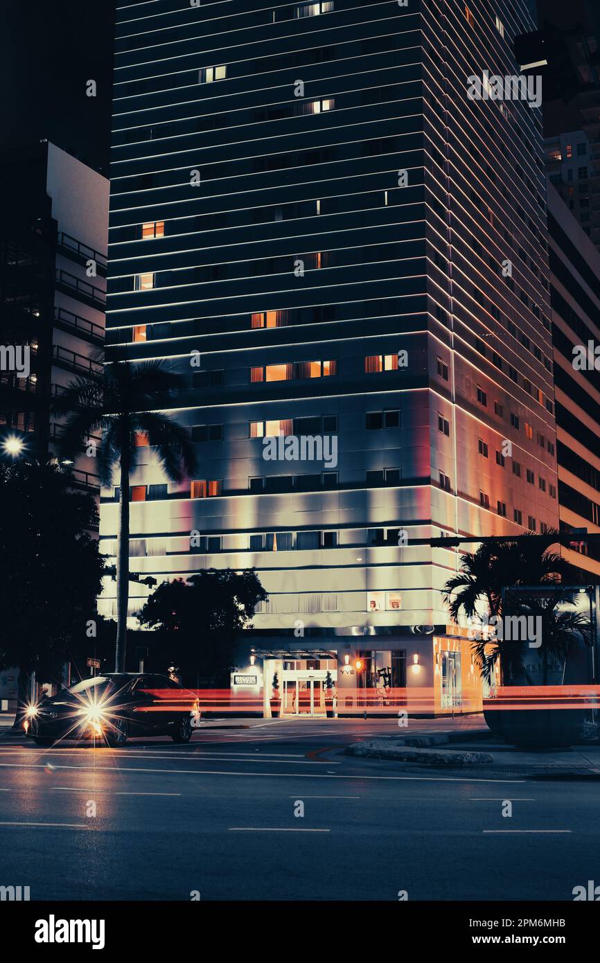 Downtown Miami at night Stock Photo - Alamy