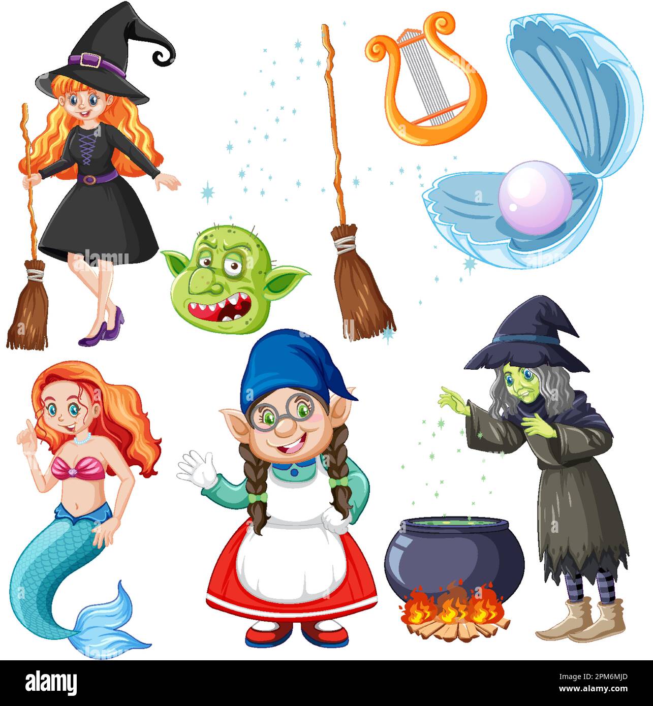 Fairy Cartoon Character Vector Set illustration Stock Vector Image ...