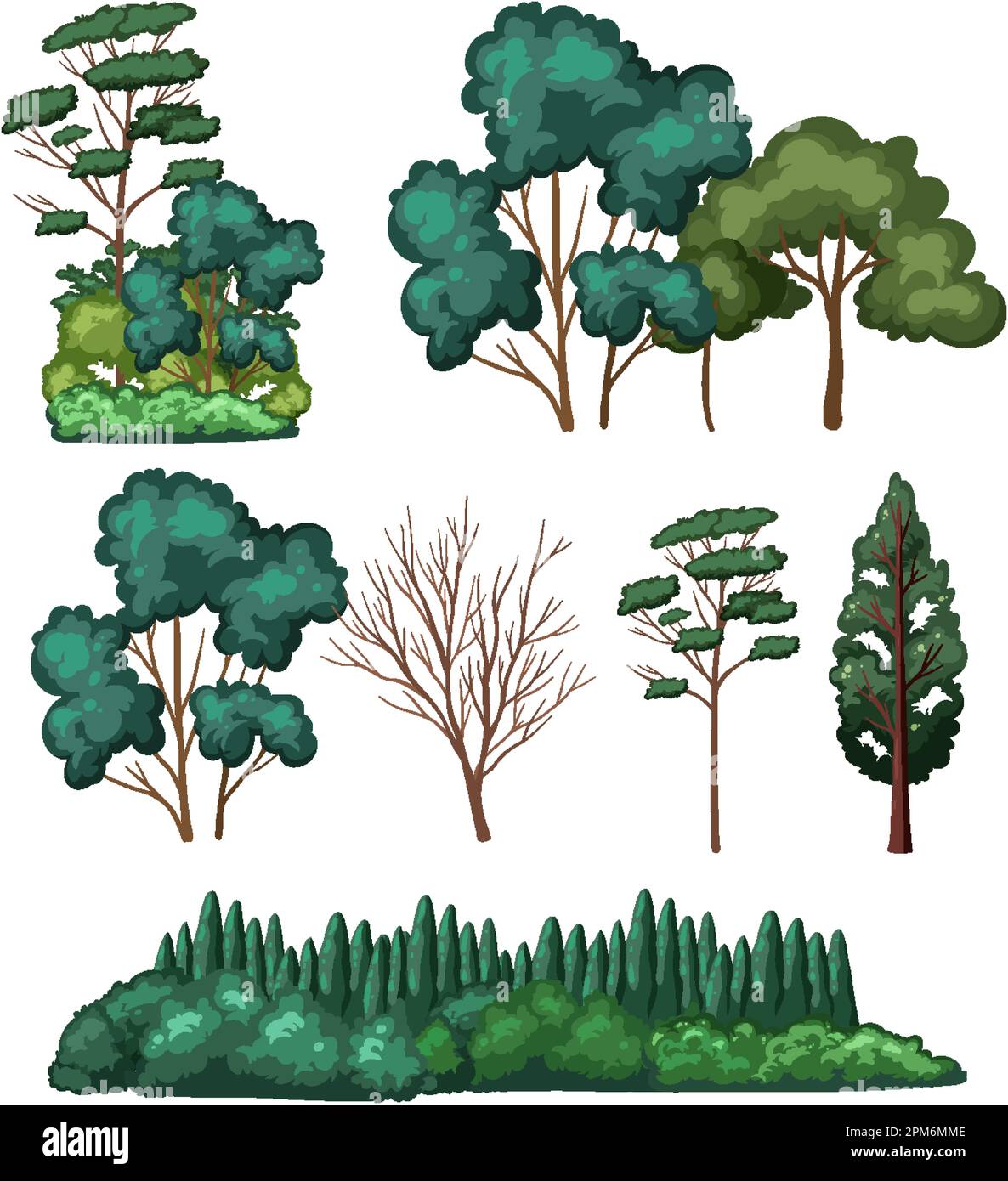 Set of tree isolated illustration Stock Vector Image & Art - Alamy