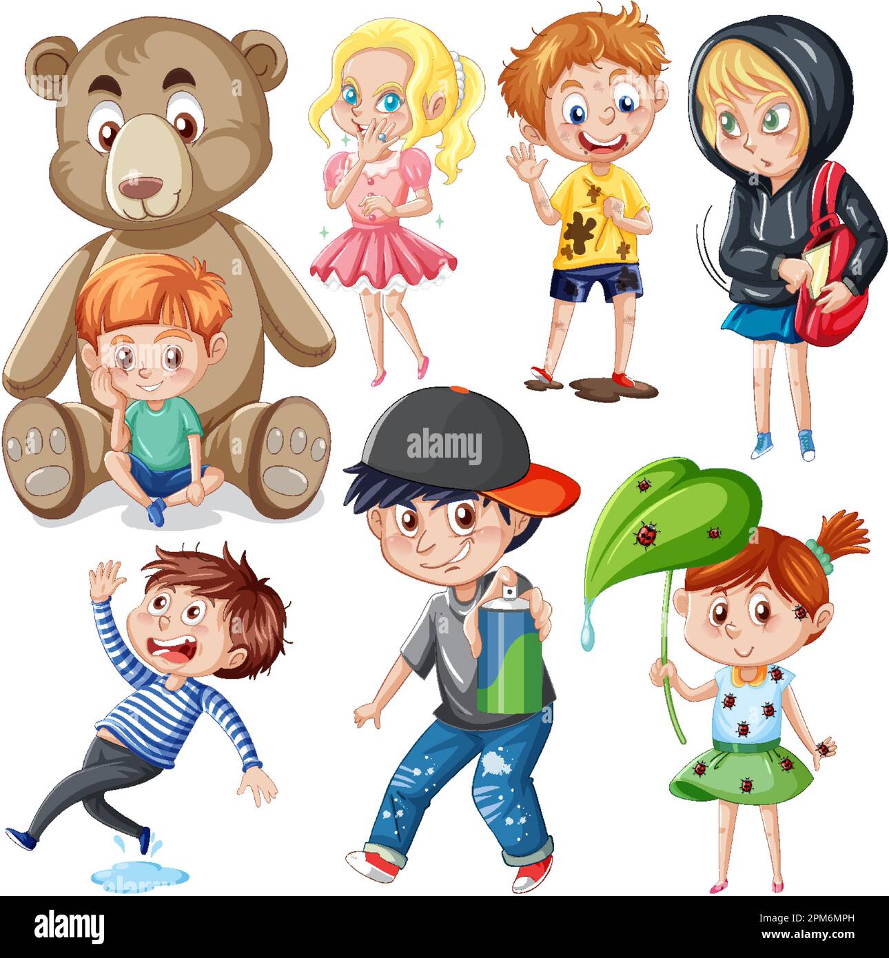Set of kids cartoon character illustration Stock Vector Image & Art - Alamy