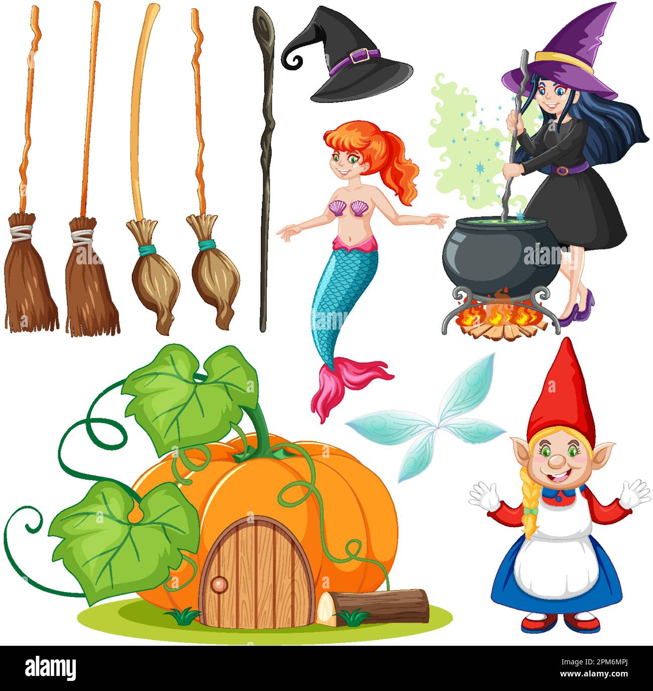 Fairy Cartoon Character Vector Set illustration Stock Vector Image ...