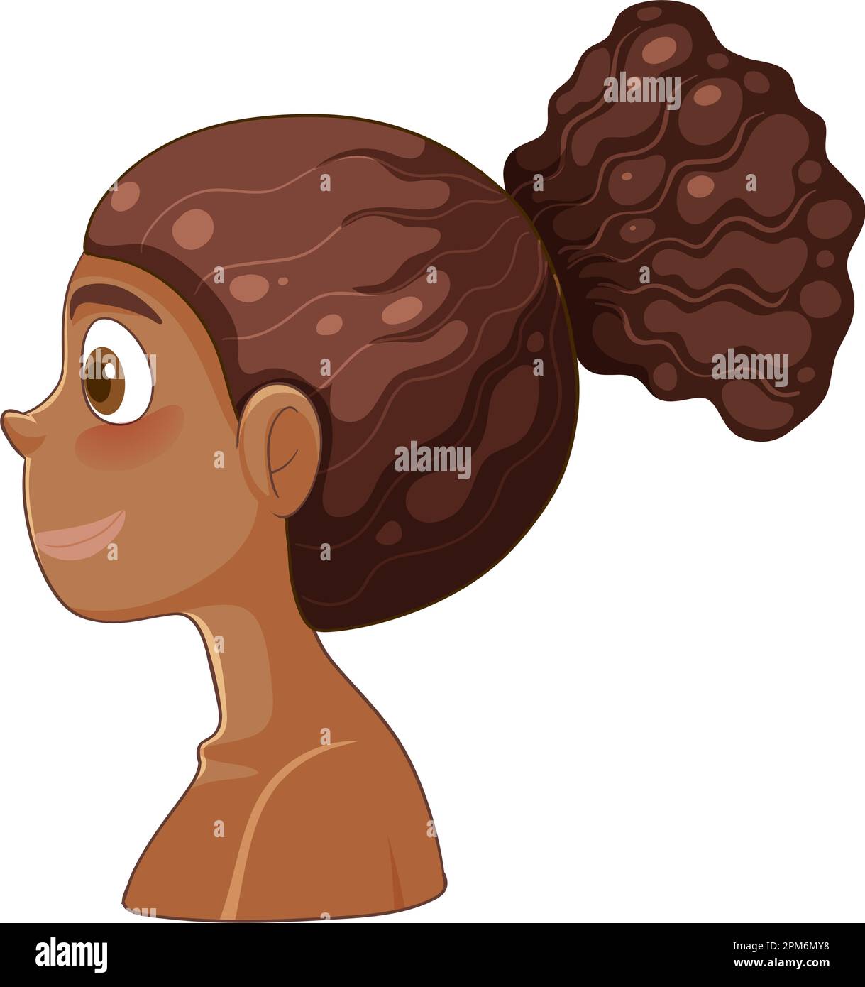 Side View of African American Teenage Girl illustration Stock Vector ...