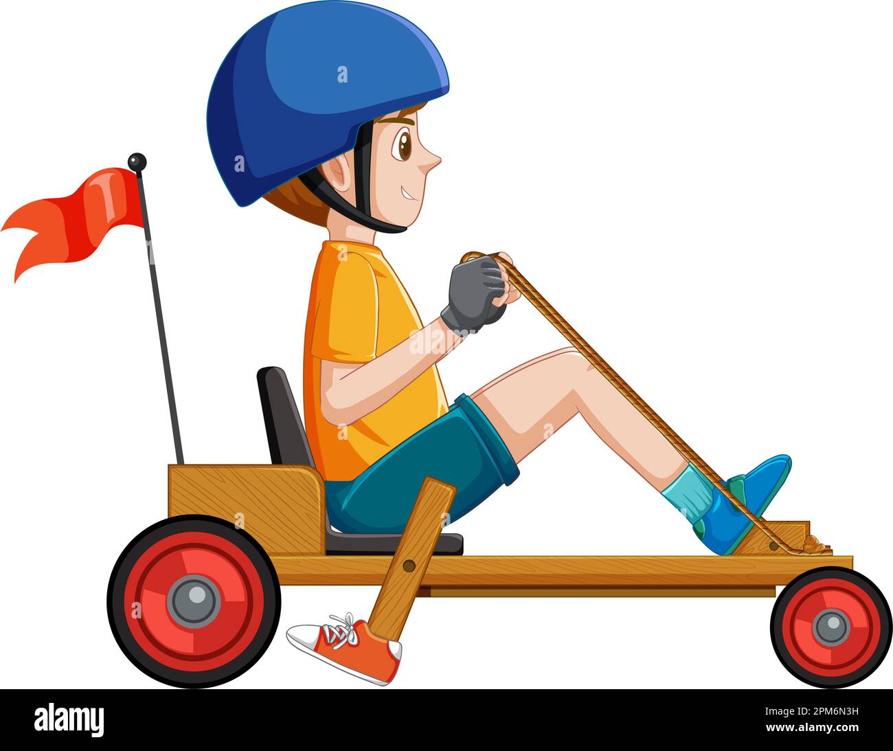 Boy driving Billy cart illustration Stock Vector Image & Art - Alamy
