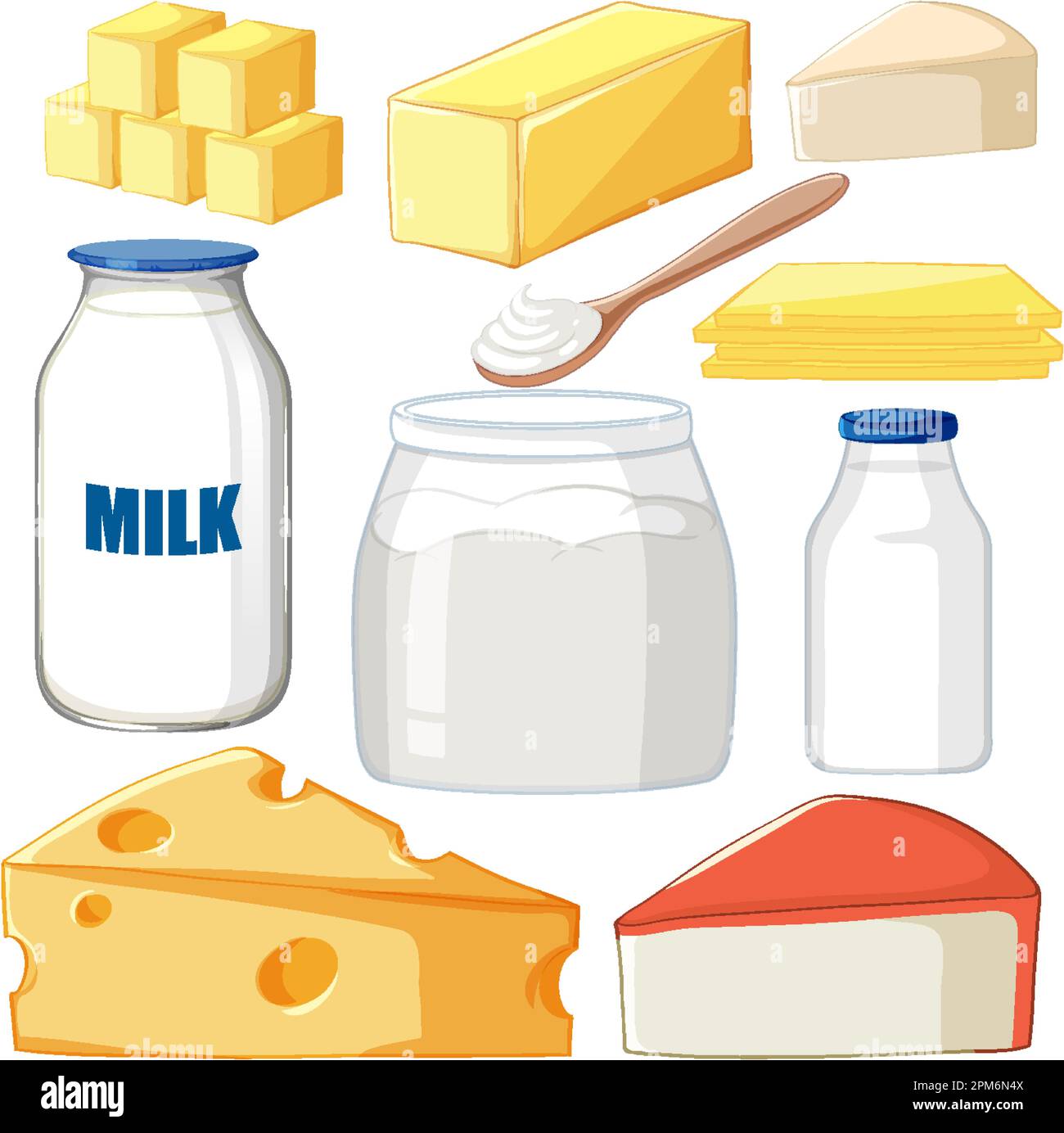 Set of dairy product illustration Stock Vector Image & Art - Alamy