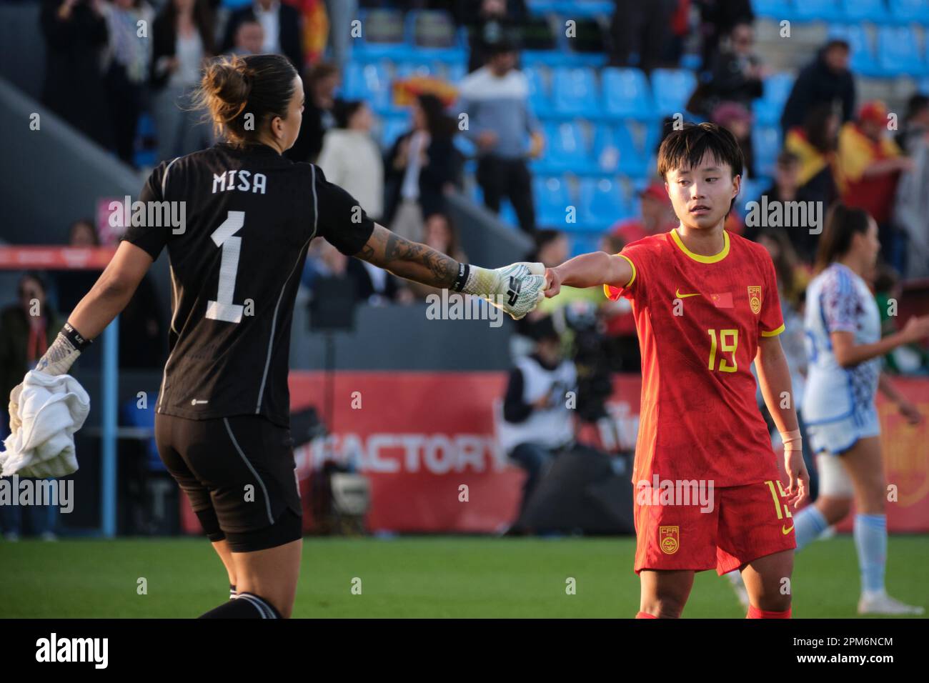 Ibiza, Spain. 11th Apr, 2023. Zhang Linyan of China greets Misa ...